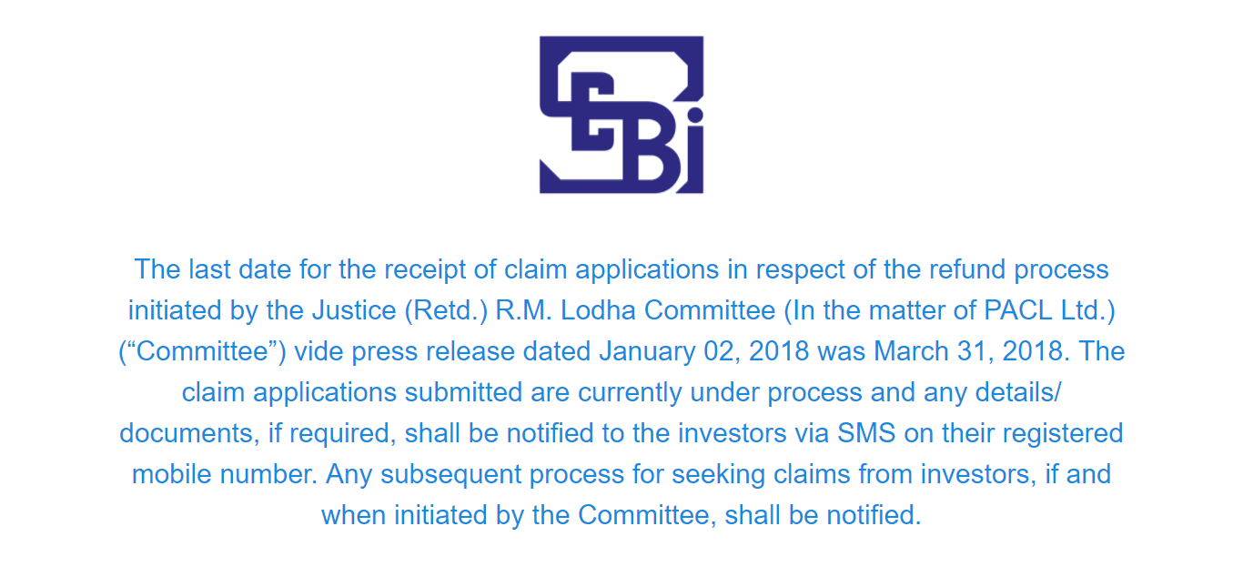 PACL Pvt. Ltd Scam & Its Refund Status